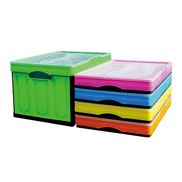 Colorful foldable collapsible plastic crate